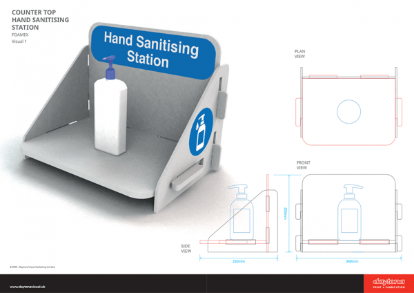 Counter Top Hand Sanitiser Station - Daytona Visual Marketing Ltd