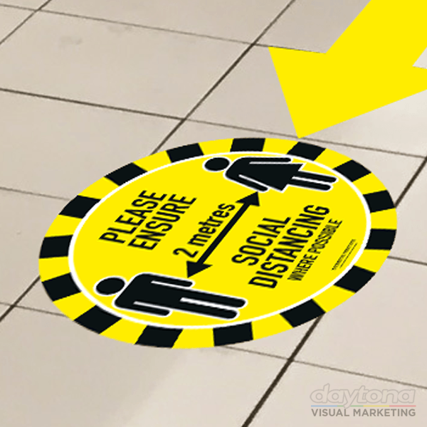 Social Distancing Pavement Sign - Daytona Visual Marketing Ltd